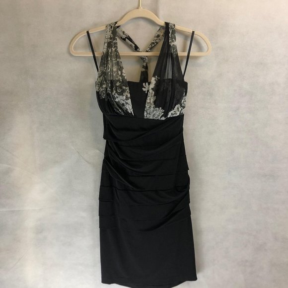 Intermission | Dresses | Intermission Black Halter Top Tiered Mini ...